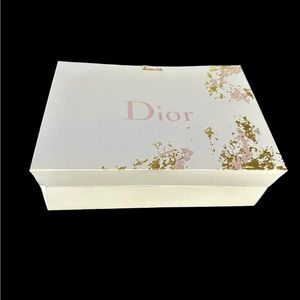 Dior | Party Supplies | Dior Paper Gift Bag White Gold Pink Logo Ribbon ...